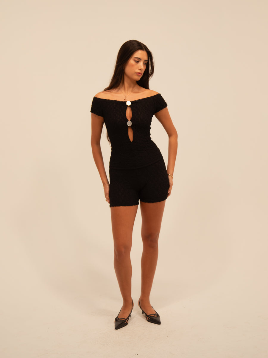 LACE BIKE SHORTS IN BLACK – B U C I